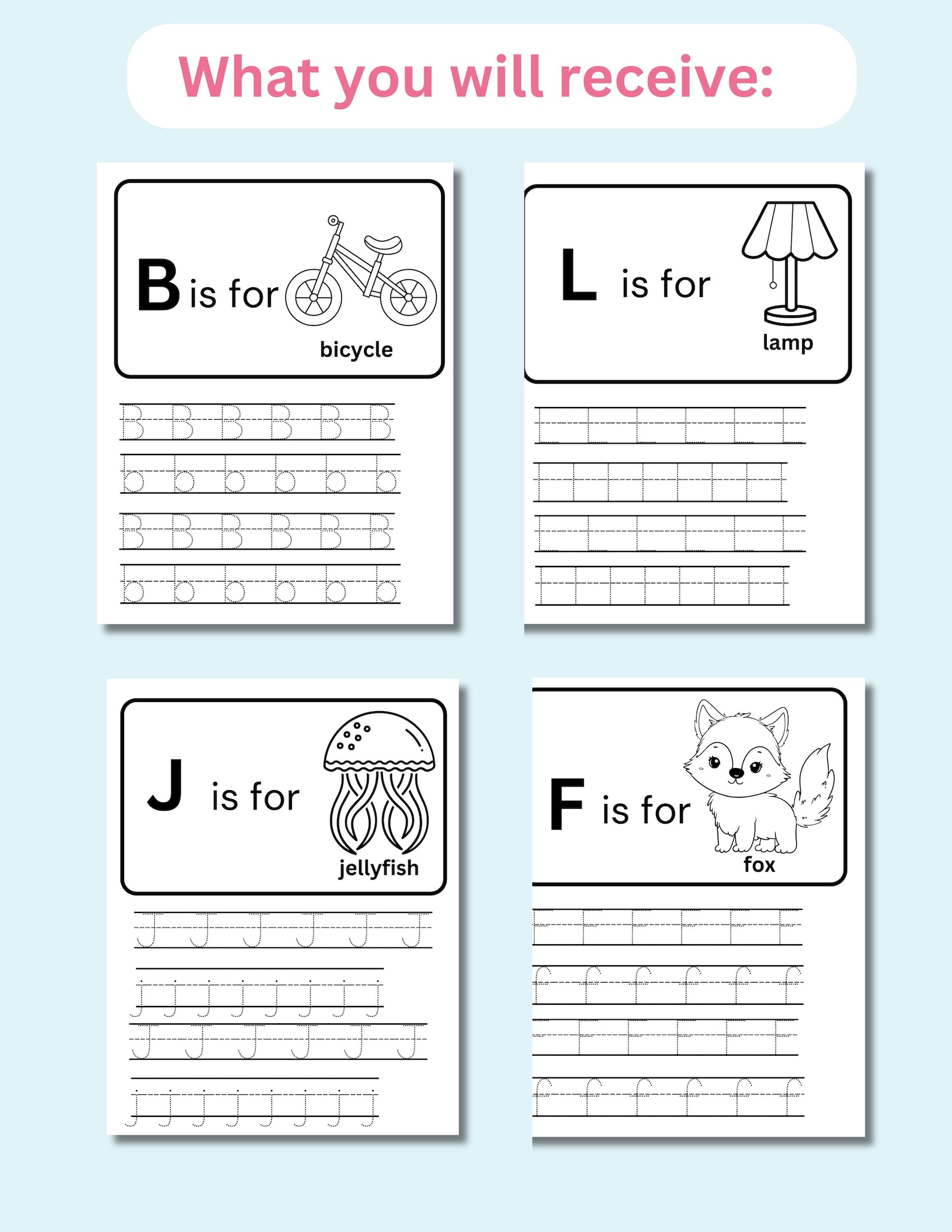 Printable Alphabet Tracing Worksheets for Kids, Preschool Activities, A ...