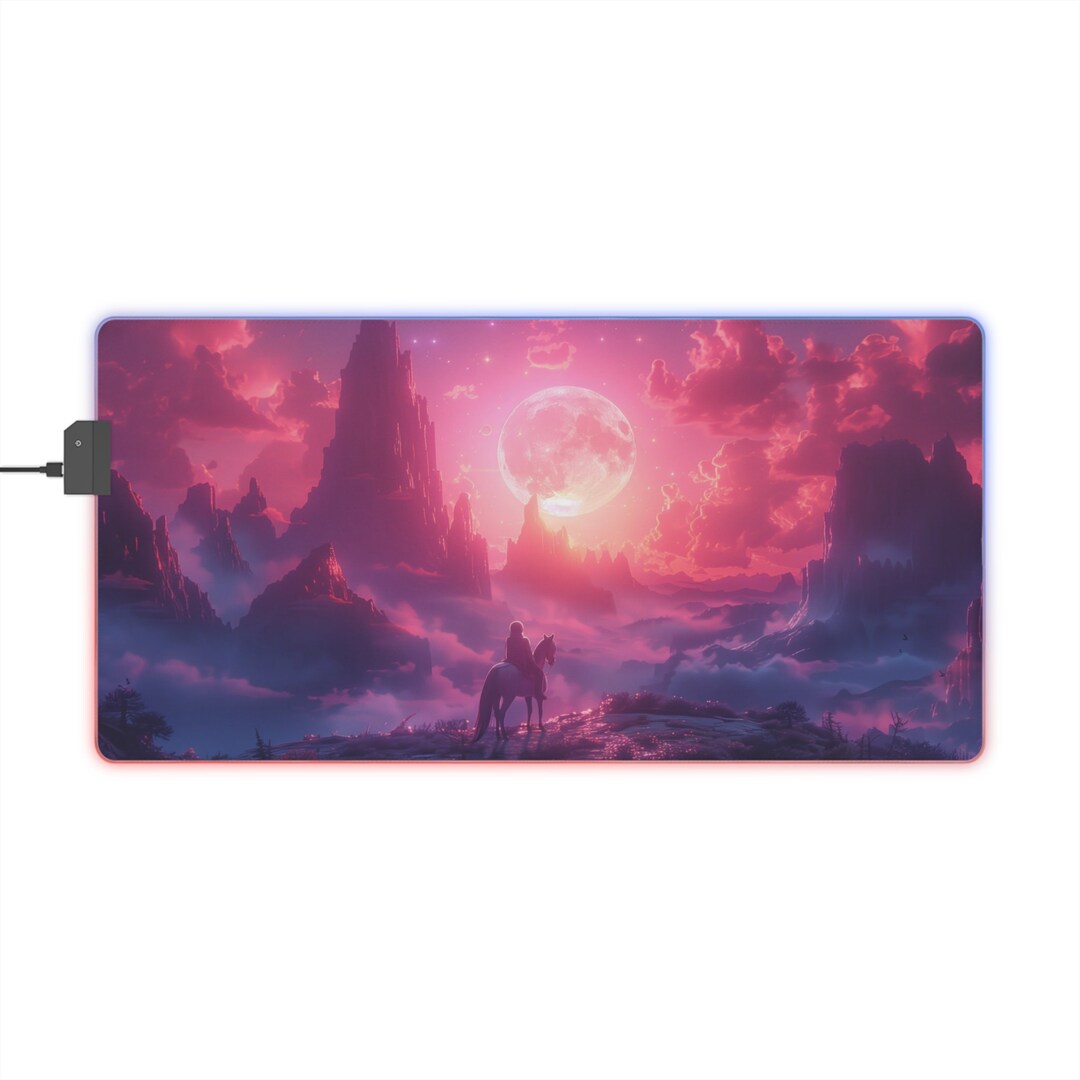 Mountain Sunrise, Animated Desk Mat, Aesthetic Mousepad, LED RGB ...
