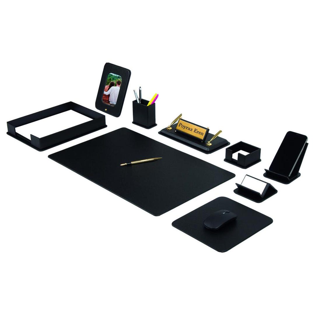 Leather Desk Set| Desk Pad | Desk Organizer | Leather Desk Organizer ...