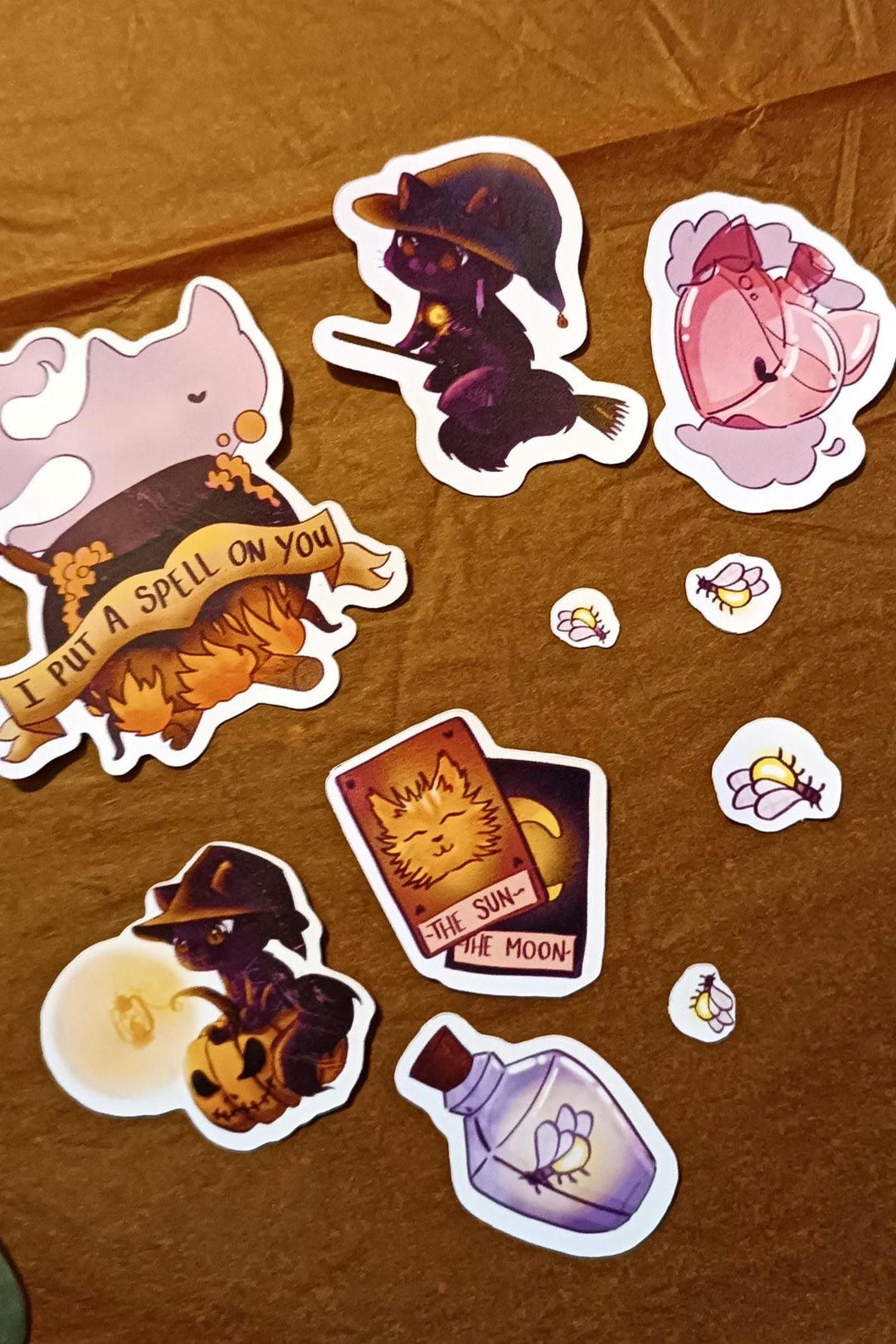 Handmade Cute Witch Cat Sticker Set : Cute Halloween Inspired Designs ...