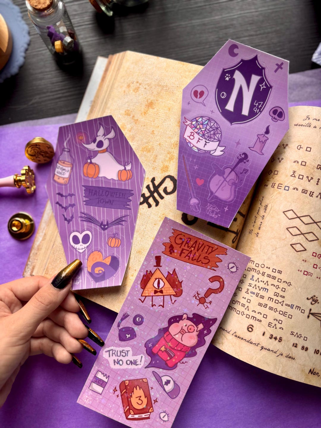 Halloween Fanart Sticker Sheets – Gravity Falls, Wednesday Addams - Etsy