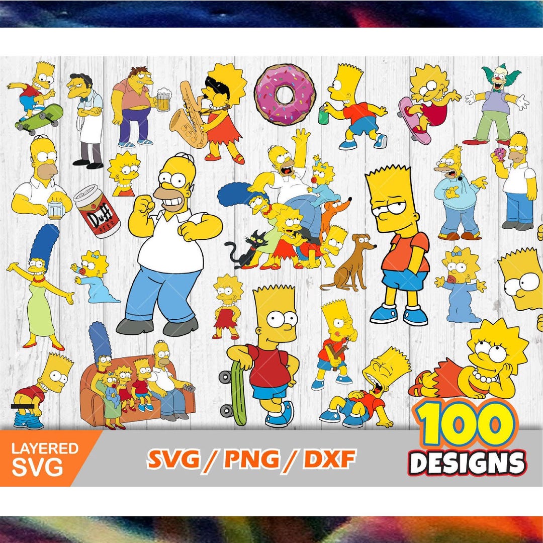 Simpsons Clip Art Bundle, Simpsons Svg Cut Files for Cricut ...