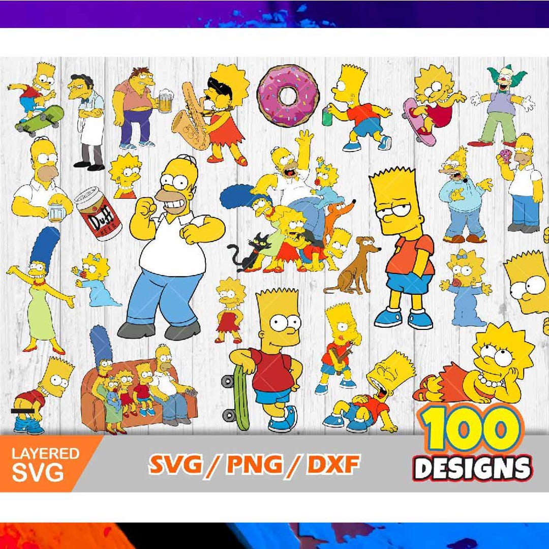 Simpsons Clip Art Bundle, Simpsons Svg Cut Files for Cricut ...
