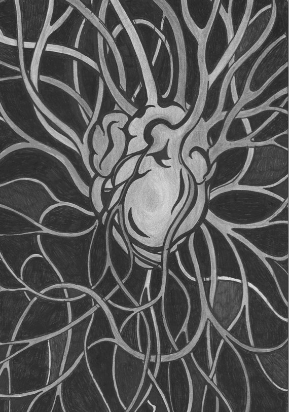 Roots & Veins III black Fine Art Print 3 3/4 X 5 1/4 | Etsy