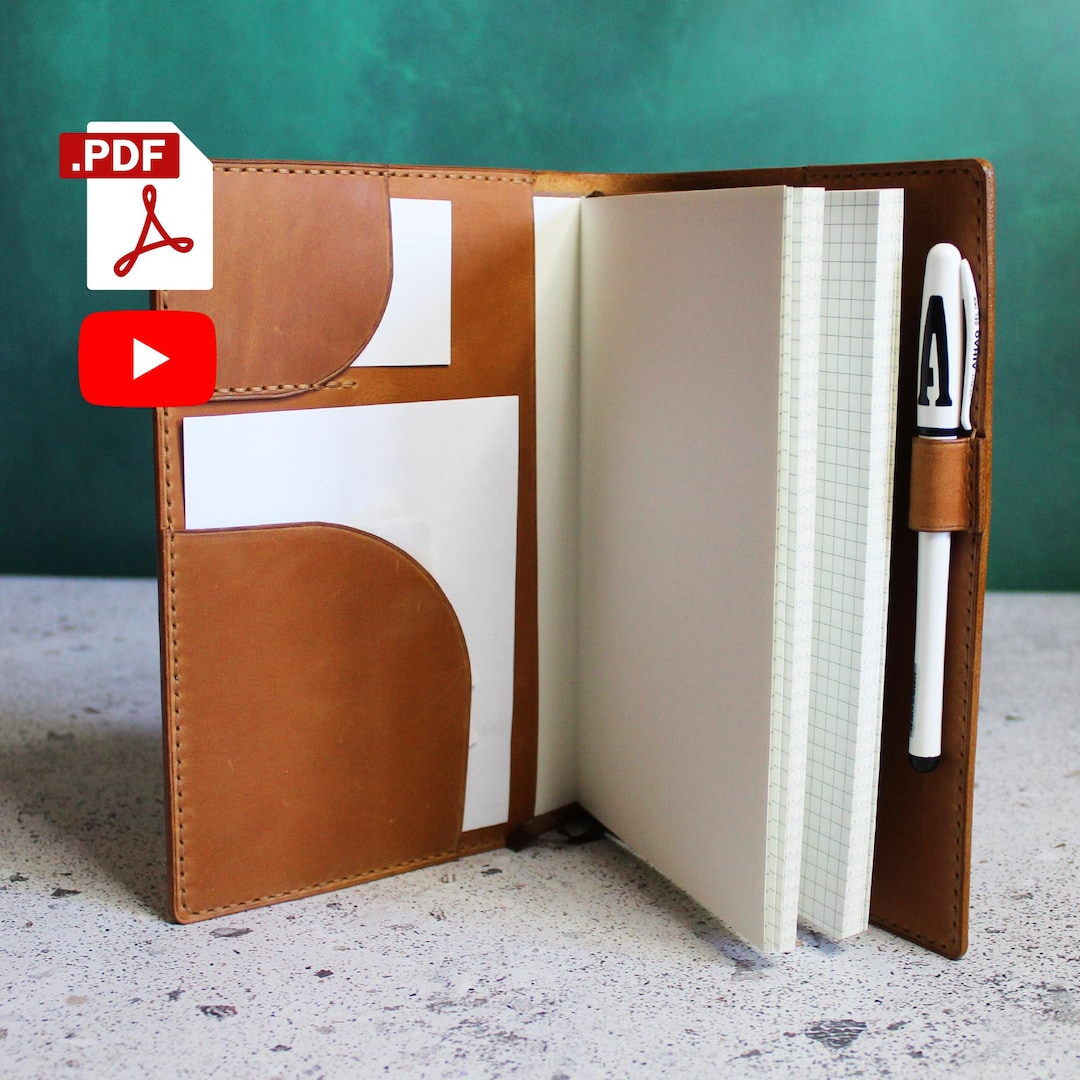 A5 Leather Notebook Cover PDF PATTERN -DIY Leather A5 Notebook ...