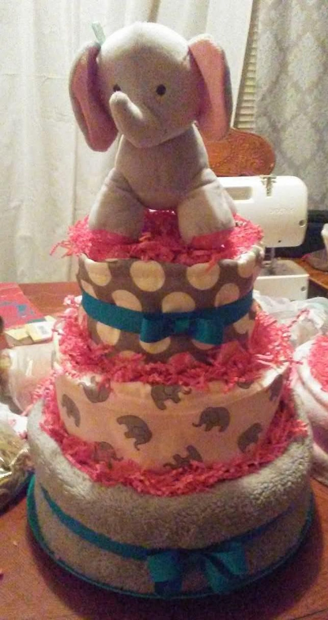 Elephant Themed Diaper Cake 3 Tier - Etsy