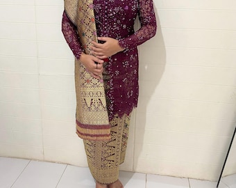 Kebaya Dress for Wedding, Graduation, Enggament or Formal Event Full ...