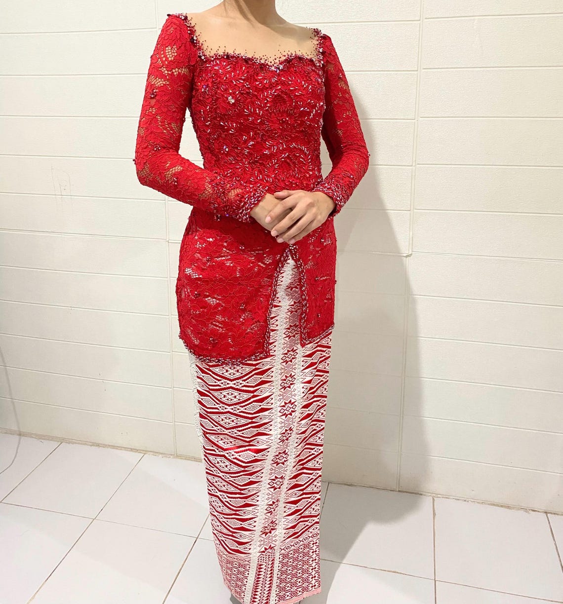 Kebaya Dress for Wedding, Graduation, Enggament or Formal Event Full ...