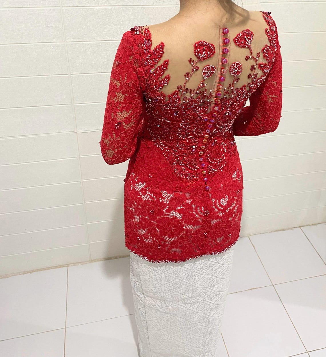 Kebaya Dress for Wedding, Graduation, Enggament or Formal Event Full ...