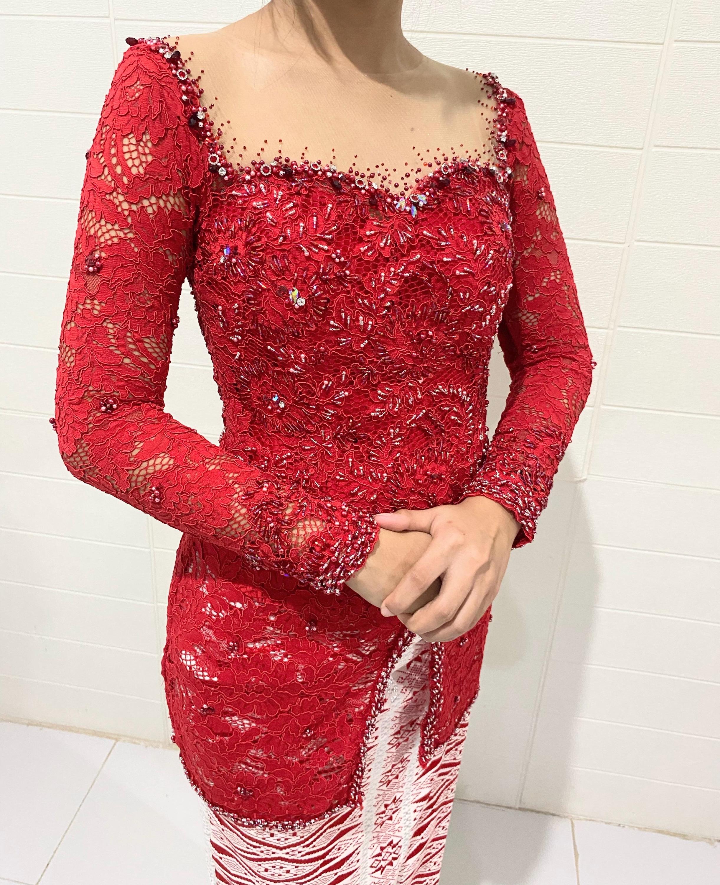 Kebaya Dress for Wedding, Graduation, Enggament or Formal Event Full ...