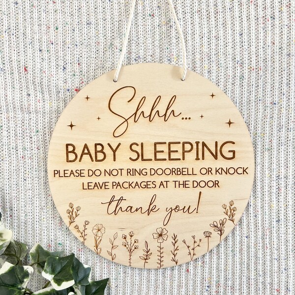 Sleeping Baby Door Sign - Etsy