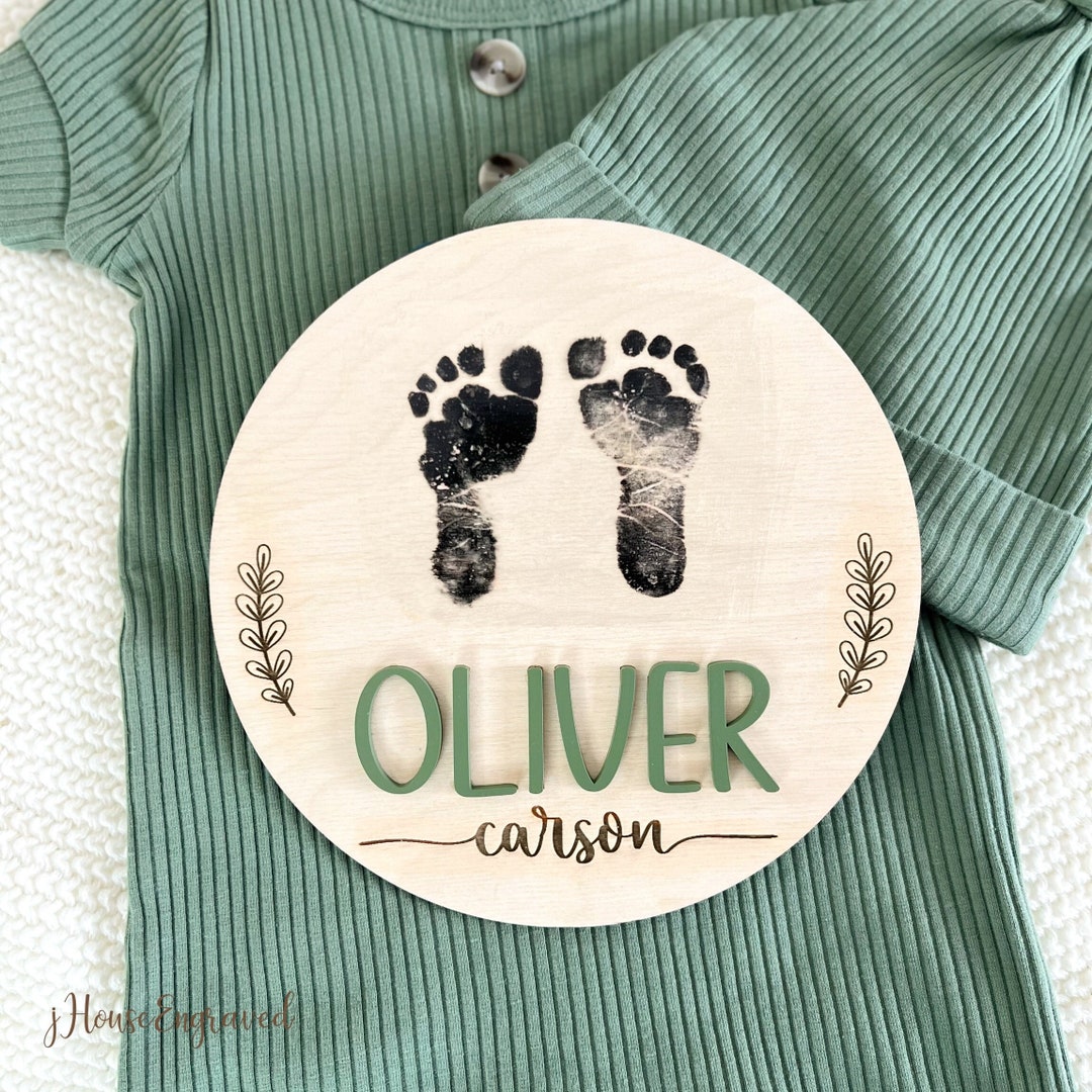 Baby Footprint Sign Footprint Sign for Newborn Baby - Etsy