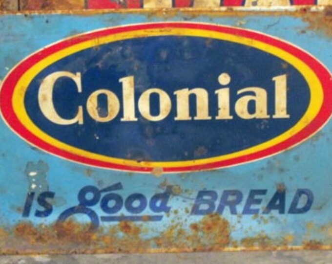 Vintage Colonial Bread Metal Highway Sign 1950 or 1960 - Etsy