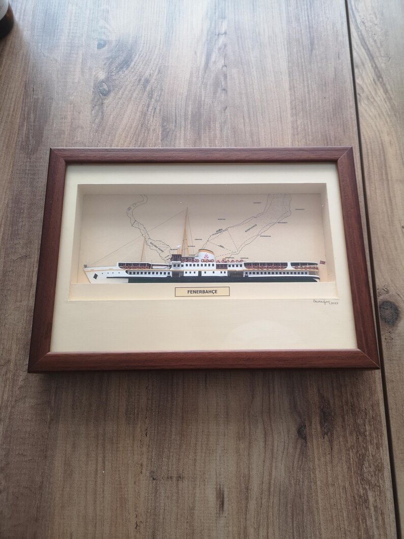 Fenerbahce Istanbul Ferry Diorama Frame, Vintage Wall Decor, Rare Find ...