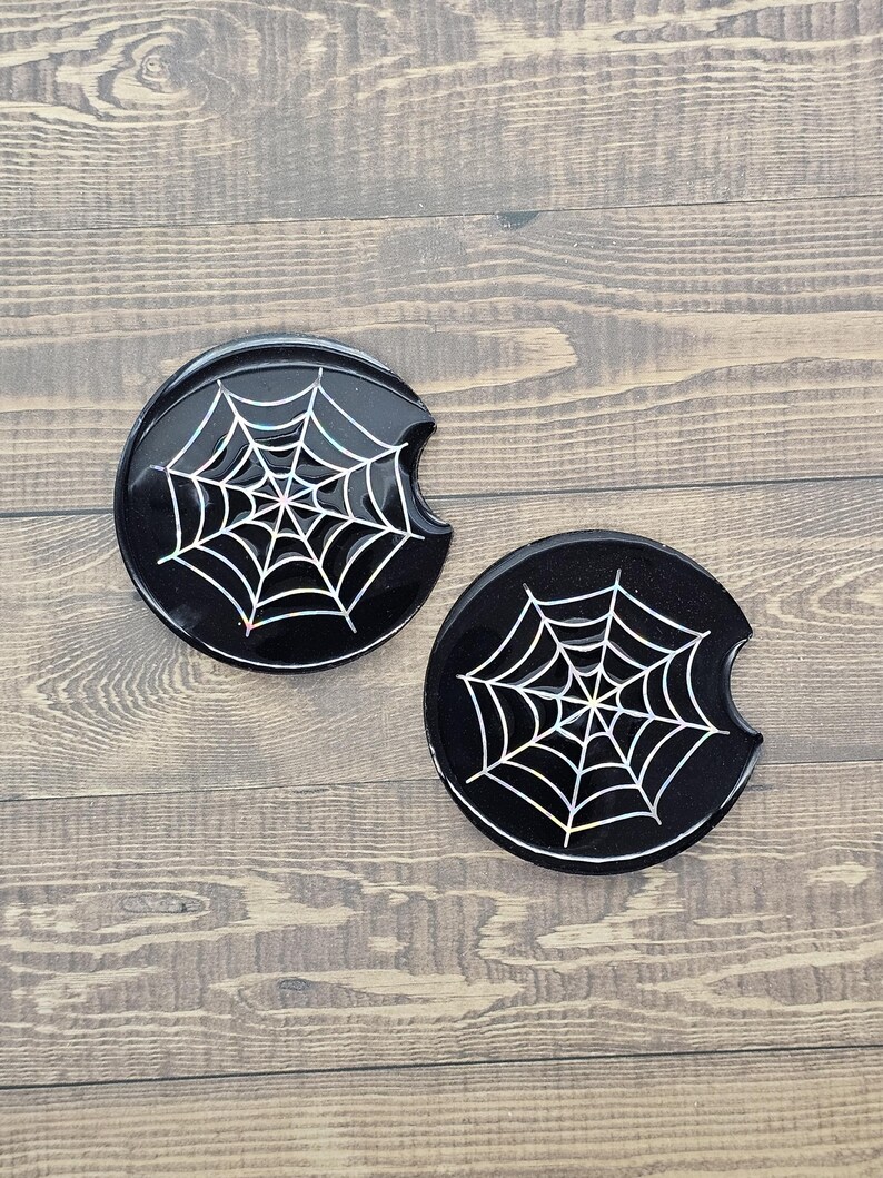 Spiderweb Car Cupholder Coasters Halloween Spooky Goth - Etsy