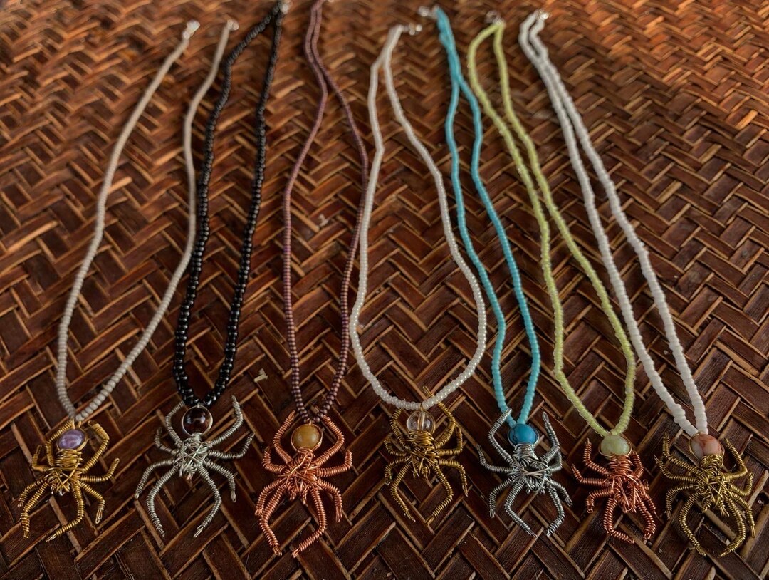 Handmade Crystal Wire Wrapped Spider Pendant - Etsy