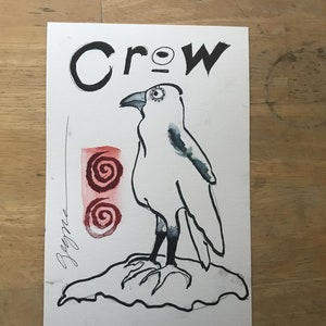 Crow Zen Ink Painting - Etsy