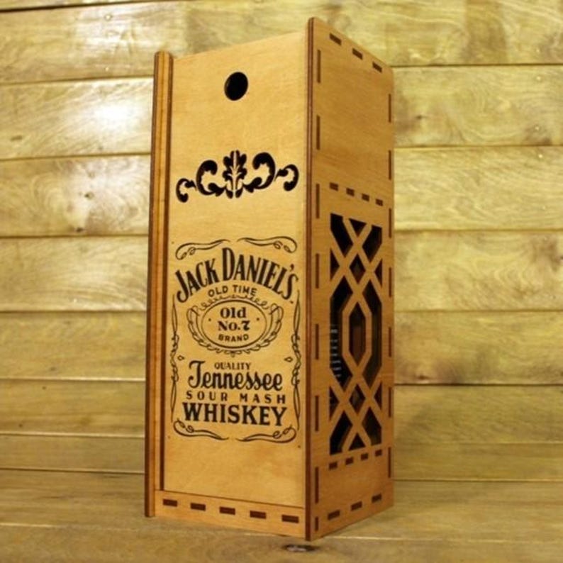 Elegant Wooden Box for Jack Daniel's Bottle - Personalized Case for a ...
