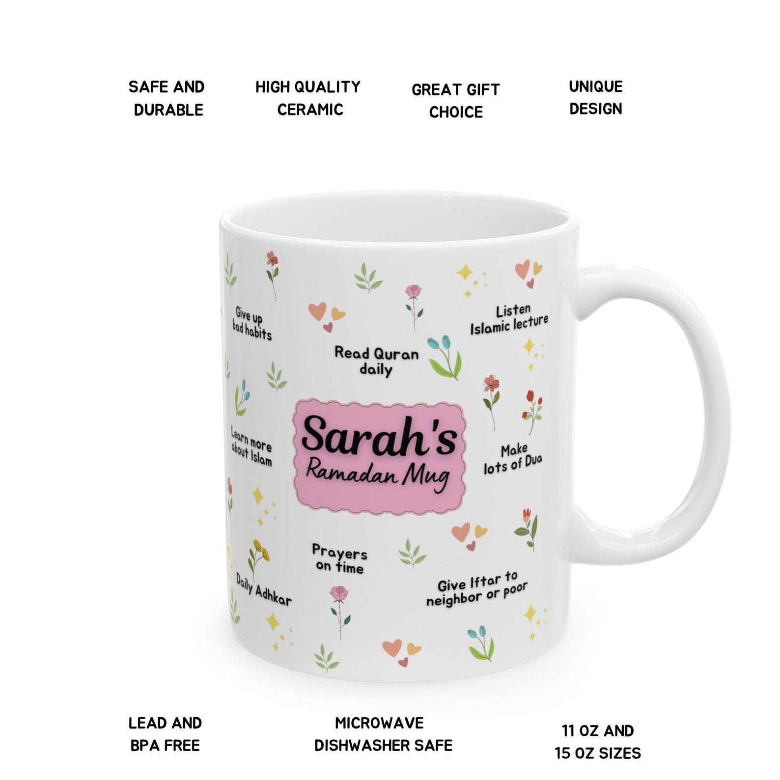 Personalized Ramadan Mug: Islamic Coffee Cup, Ramadan Mubarak Gift ...