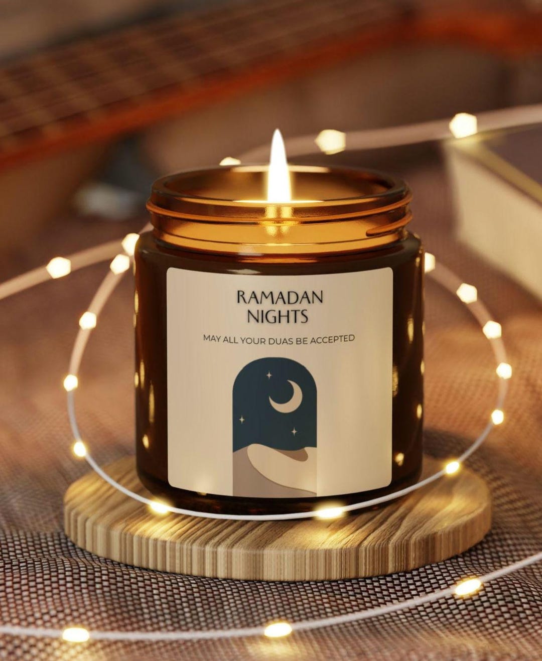 Ramadan Candle, Muslim Gift, Amber Jar Candle, Islamic Home Decor ...