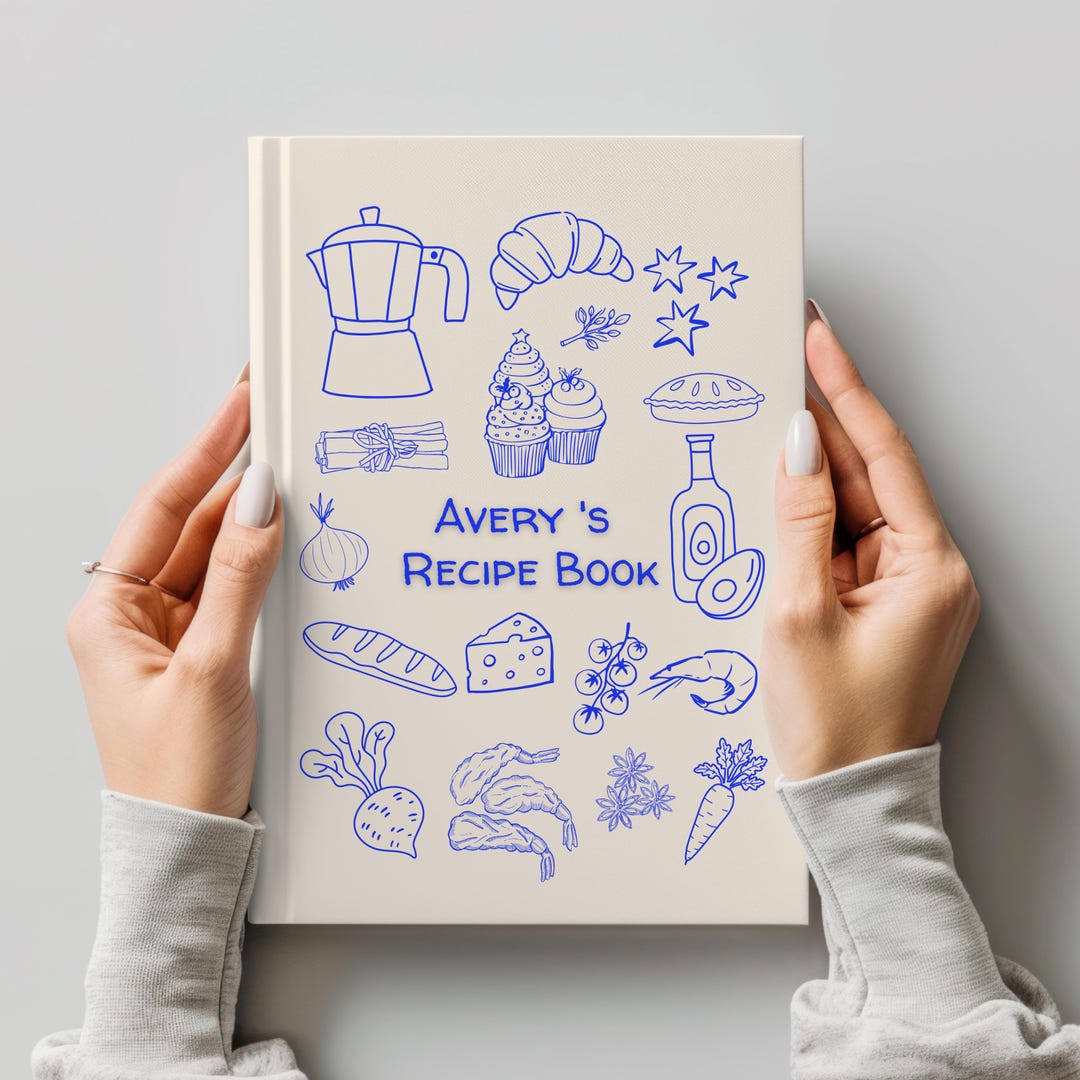 Personalized Name Recipe Book, Custom Cookbook Hardcover Journal ...