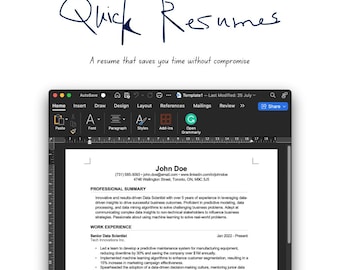 Easy-to-use ATS Resume Template | Workday-compatible, Saves Time for ...