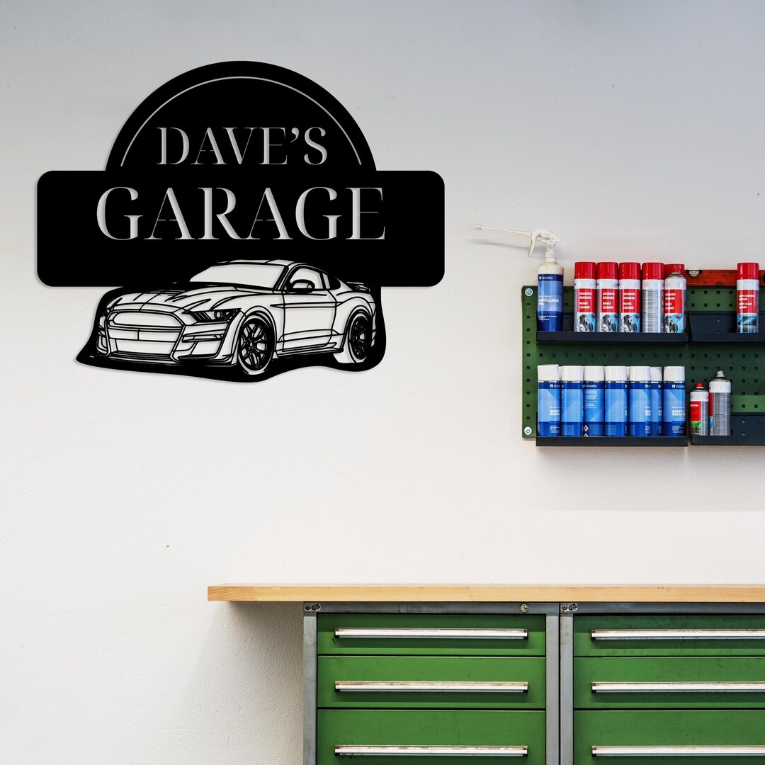 Custom Car Garage Metal Sign, Personalized Car Metal Wall Decor, Man ...
