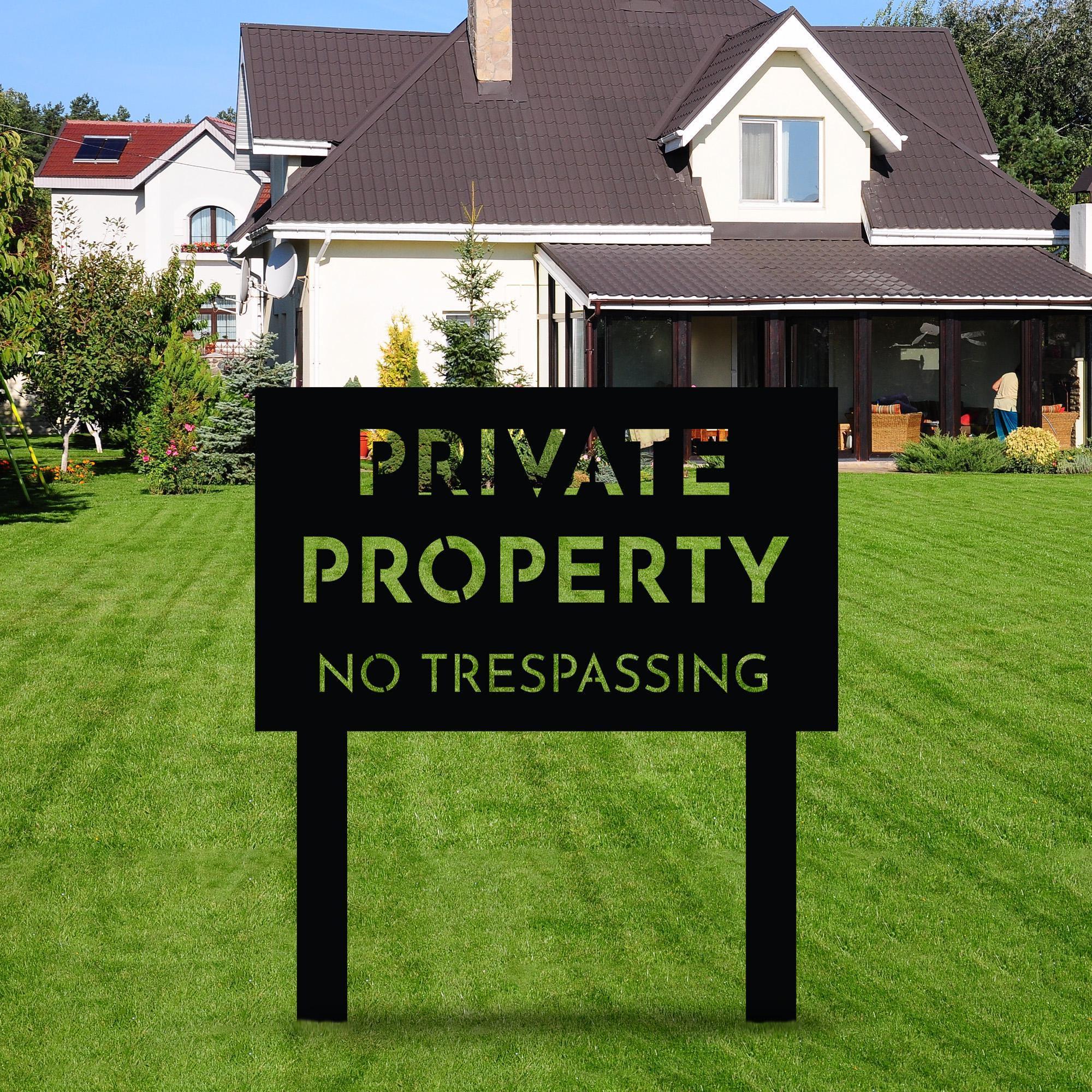Custom Yard Sign, Private Property Sign, Customized Warning Stake ...