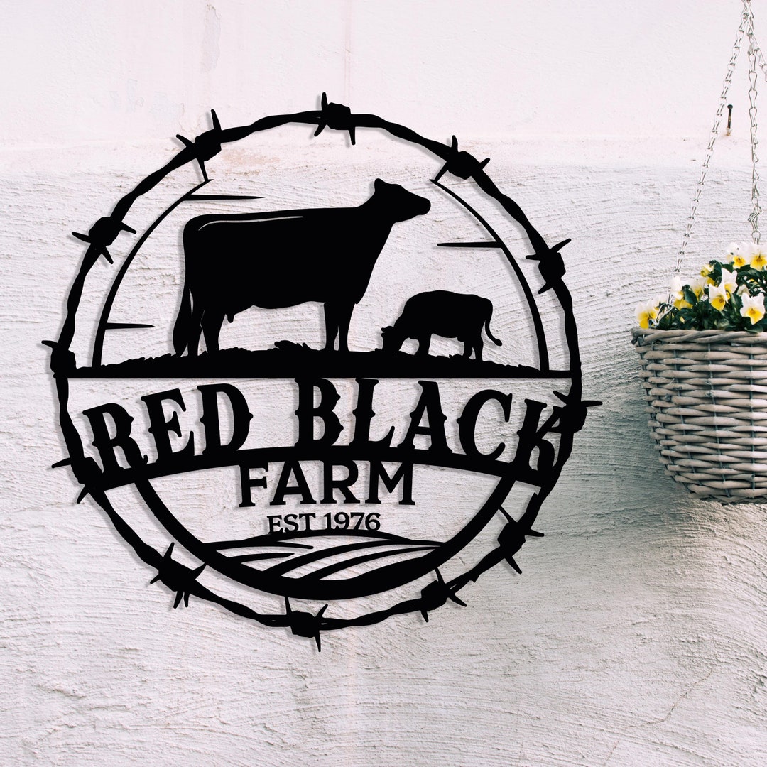 Personalized Farm Metal Sign, Custom Barbed Wire Wall Decor, Unique ...