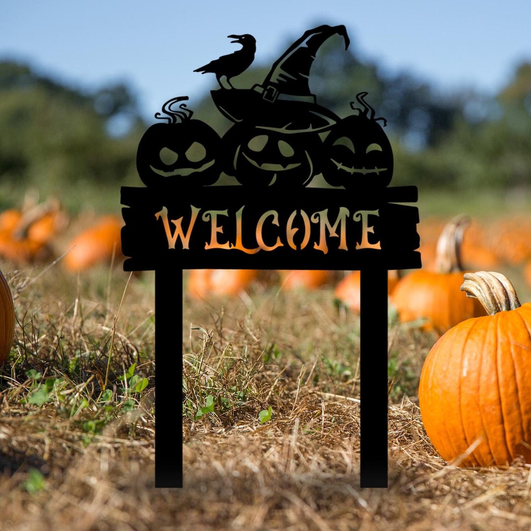 Personalized Pumpkin Garden Stake, Custom Halloween Garden Decor, Fall ...