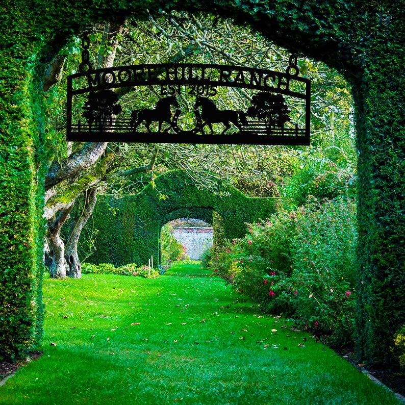 Metal Farm Ranch Sign With Horse Decor, Personalized Country Home Gift ...