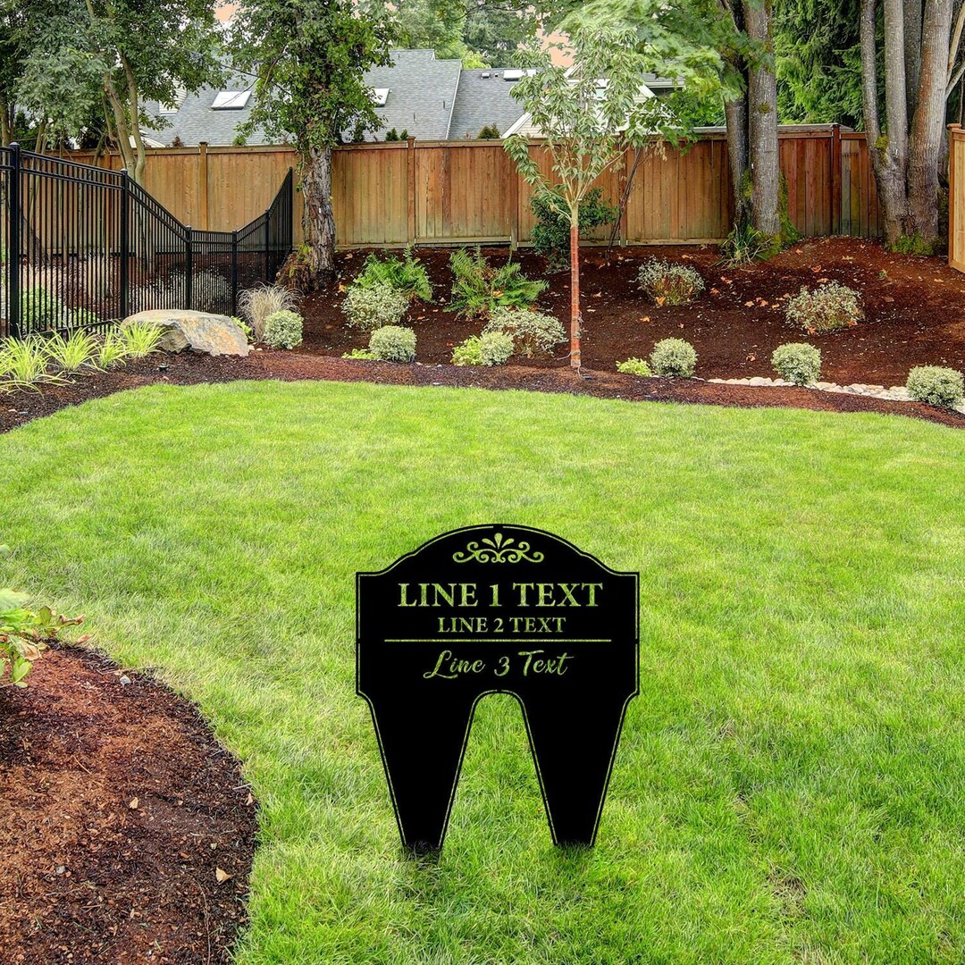 Customized Metal Garden Stake, Personalized Steel Garden Decor, Outdoor ...