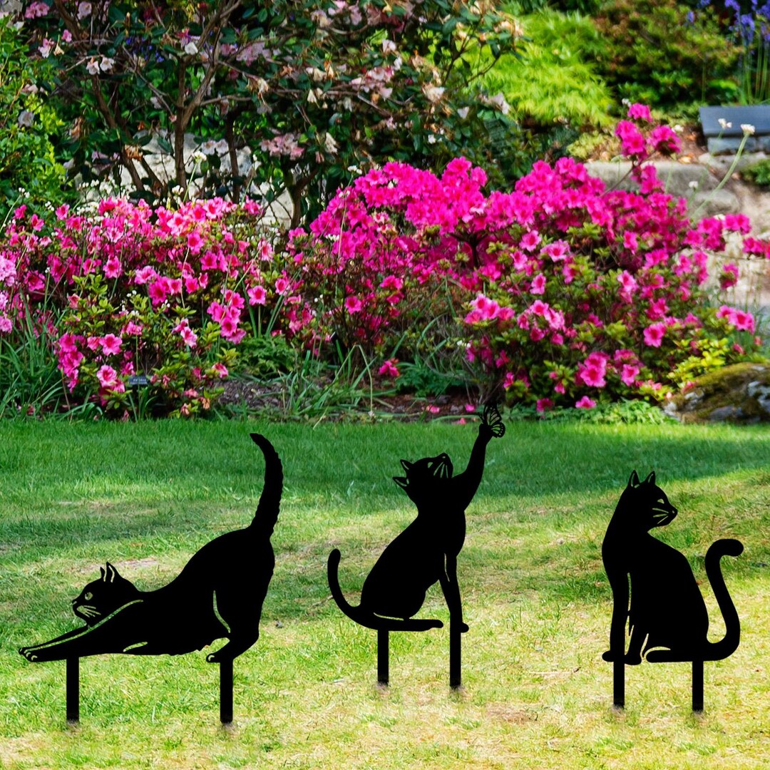 Cat Themed Metal Garden Stake, Cat Garden Sign, Cat Lover Gift, Garden ...