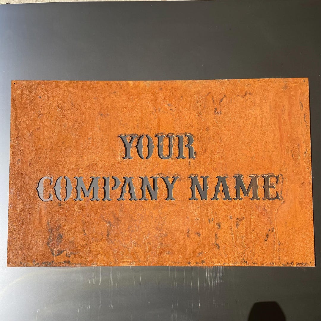 Custom Metal Rusted Address Sign, Corten Steel Color Rusted Decor Lover ...