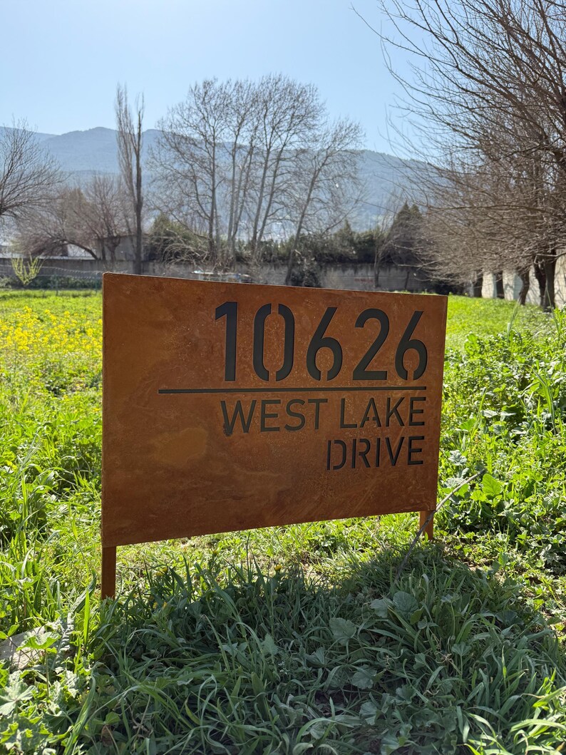 Modern Custom Address Sign House Number, New Home Owner Gift, Large ...