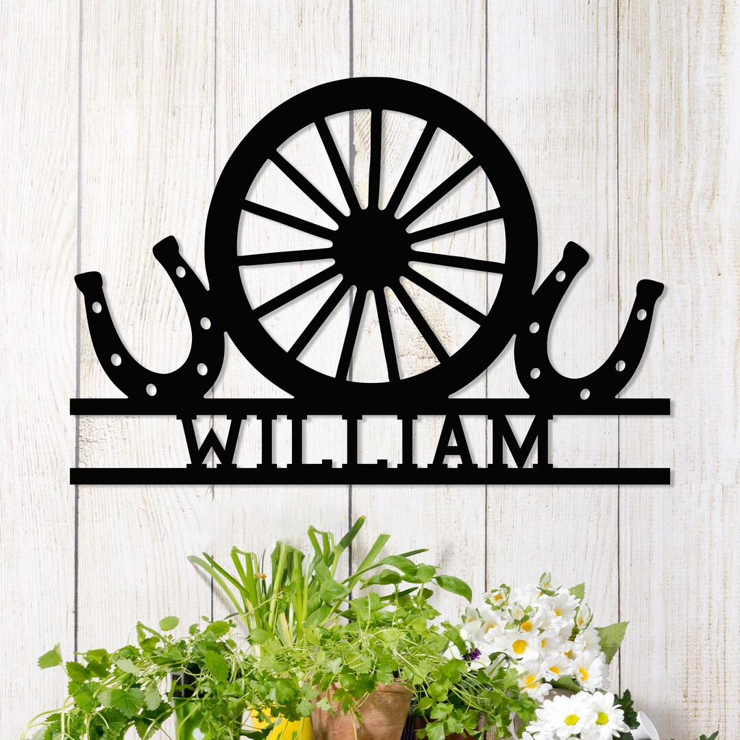 Personalized Horseshoe Metal Wall Art, Equestrians Gift, Custom Horse ...