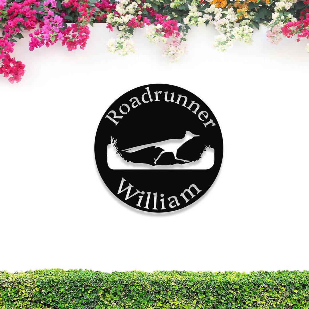 Customized Roadrunner Metal Wall Art, Personalized Metal Name Sign ...