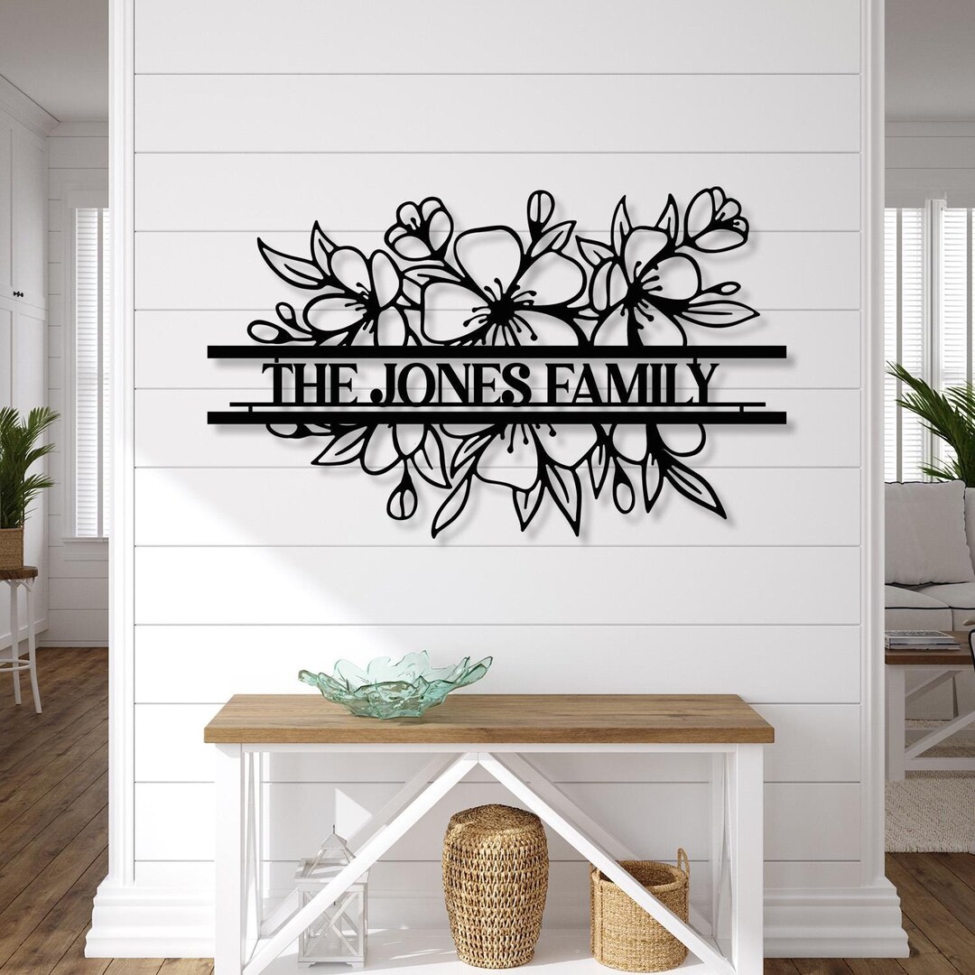 Personalized Family Name Metal Wall Sign, Family Couple Gift ...