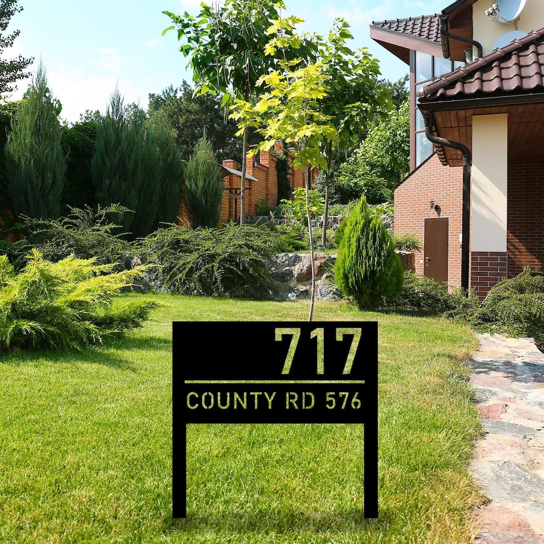 Personalized Modern House Address Number Sign, Custom House Number ...