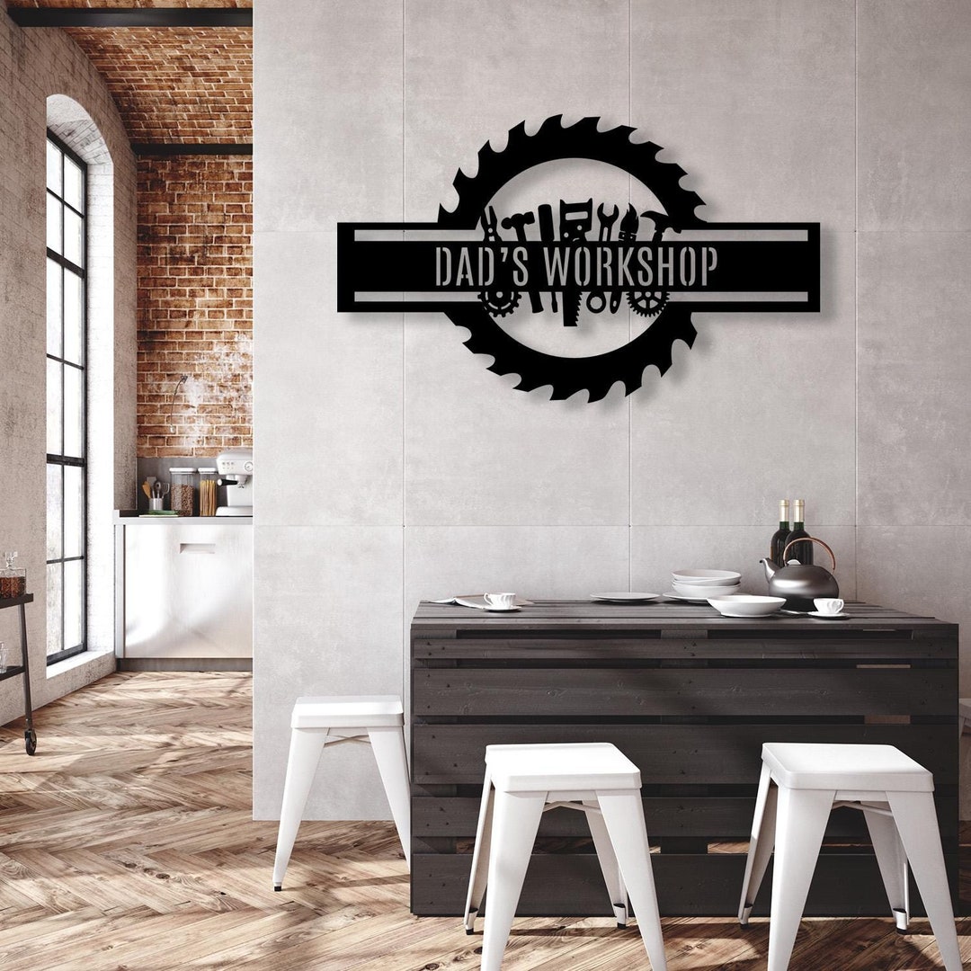 Custom Metal Workshop Sign, Dad Gift, Custom Garage Sign, Personalized ...