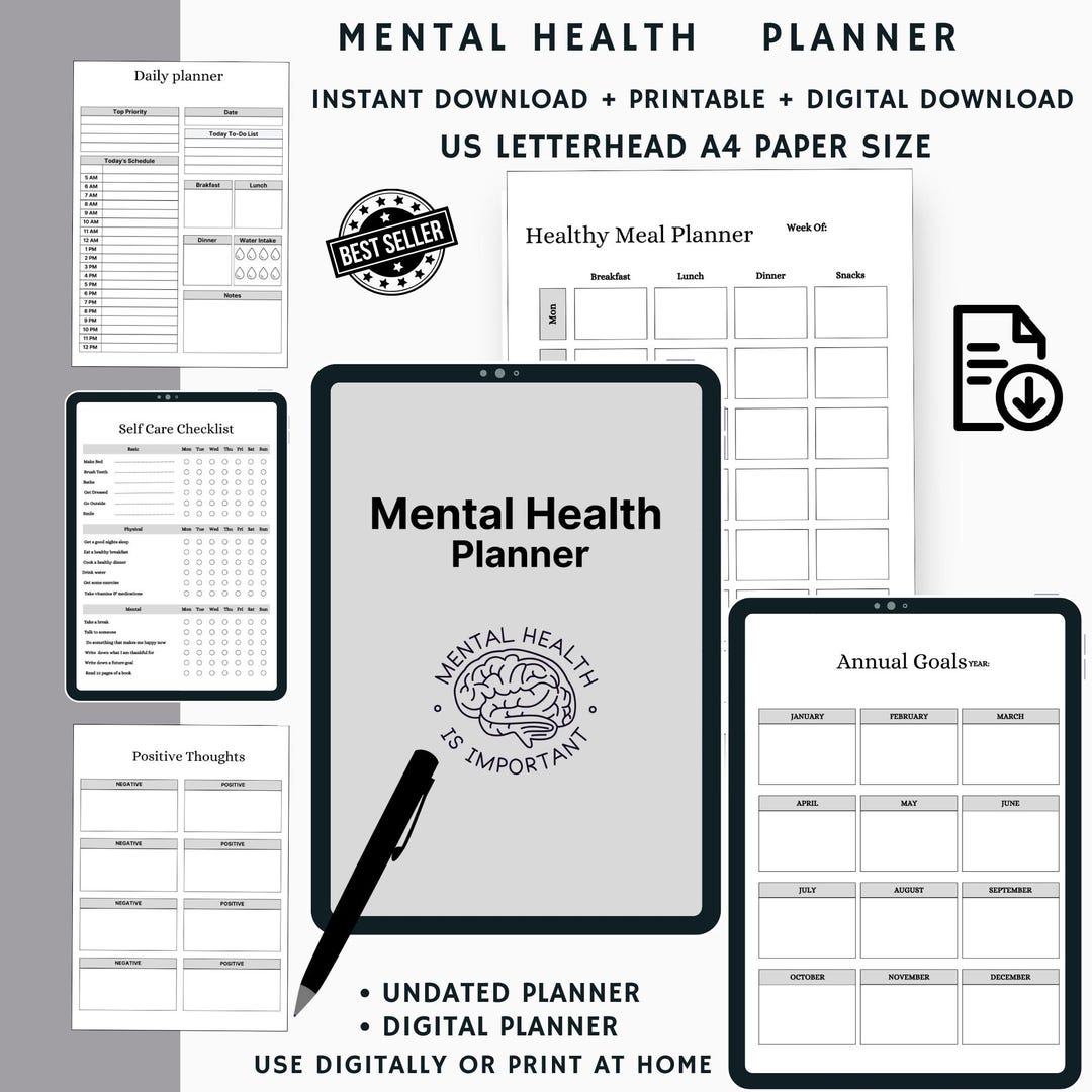 Mental Health Planner, Mental Health Journals, Mental Health Workbooks ...
