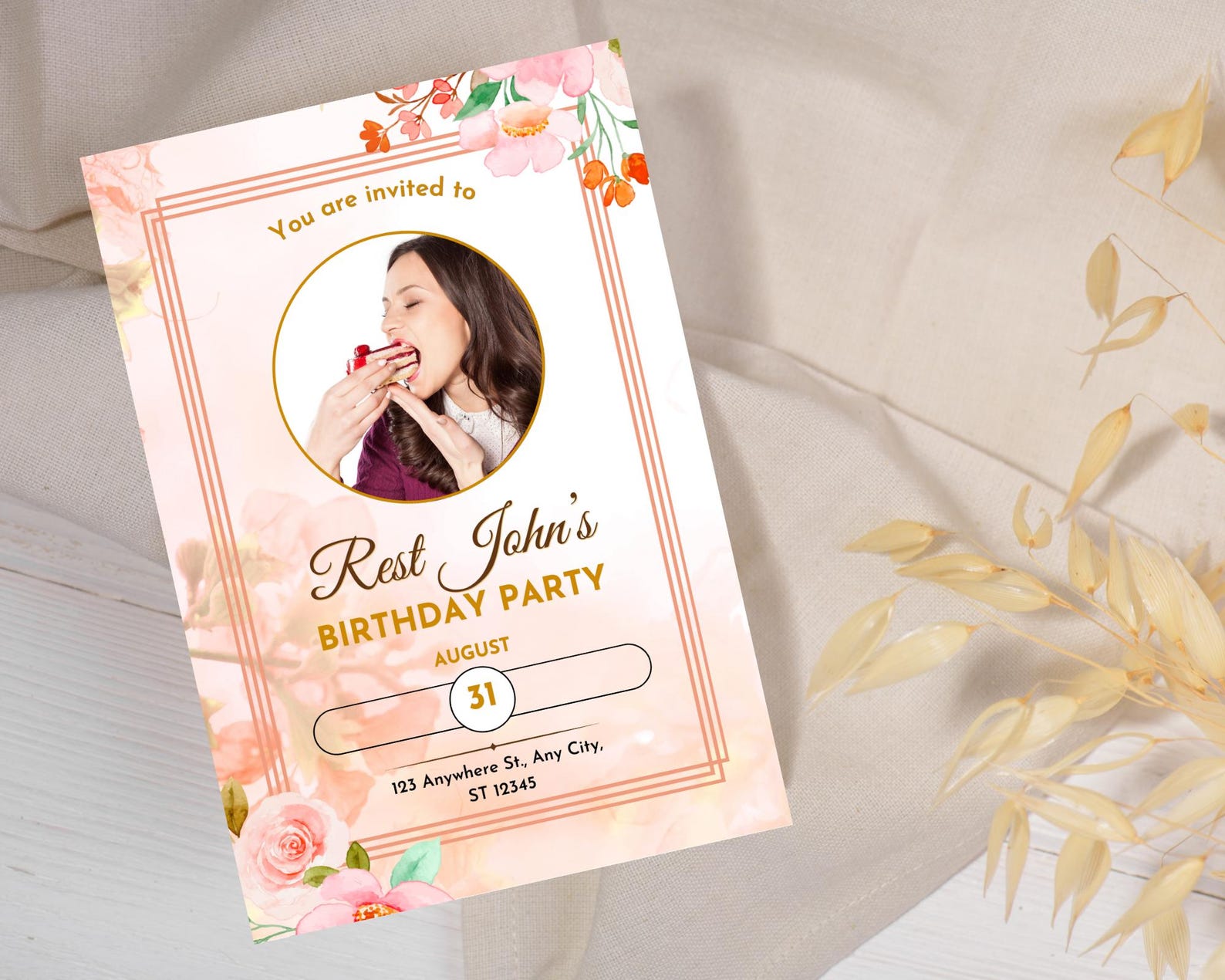 Printable Birthday Invitation, Editable Birthday Invitation Card ...