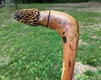 Yellow Root Cane With Wood Spirit Carving, Made in the USA - Etsy