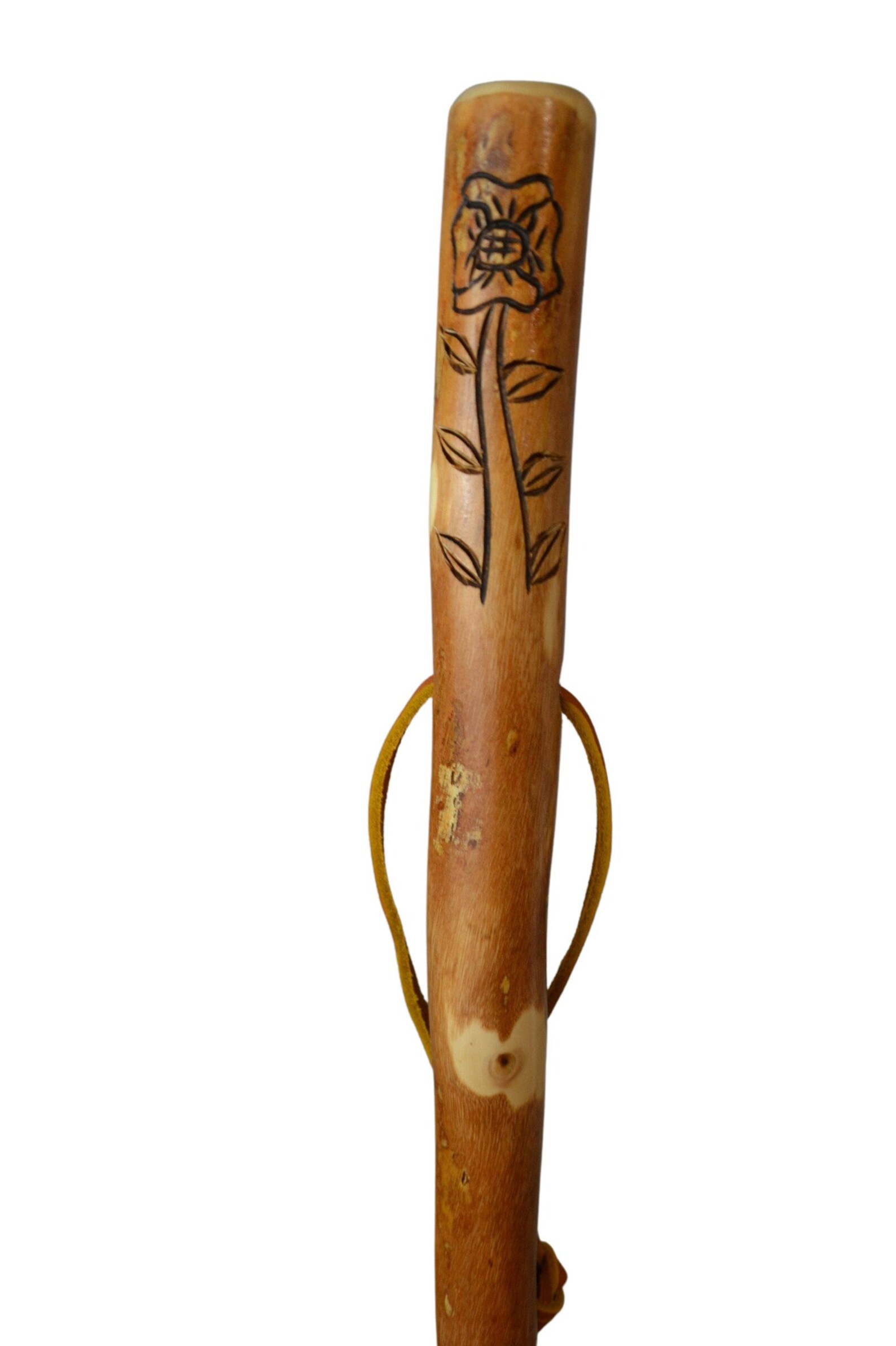 Flower Walking Stick Carving With Vines Custom Height - Etsy Canada