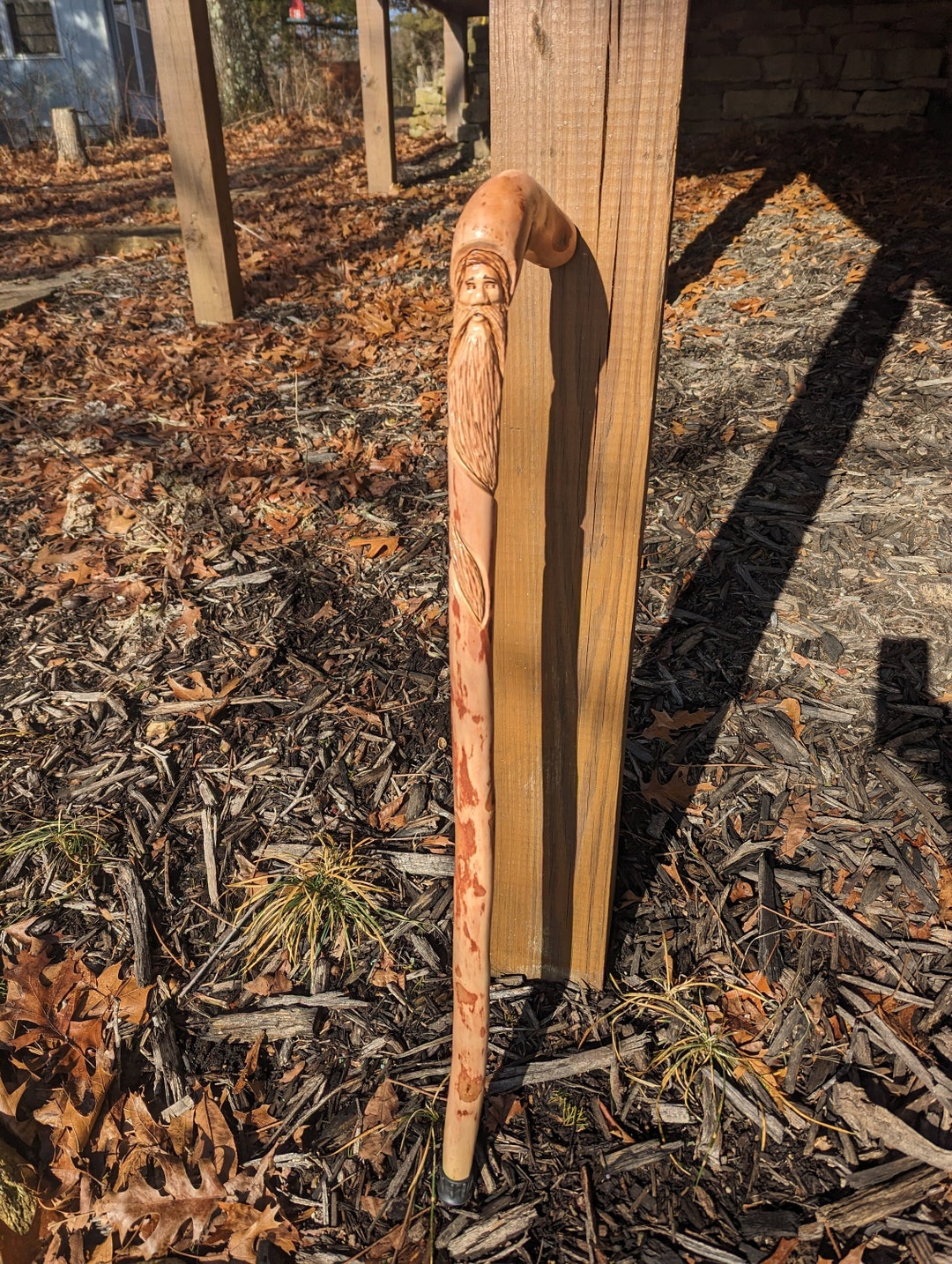 Walking Cane Mountain Man Carved Cane With a Long Winding Beard Hand ...