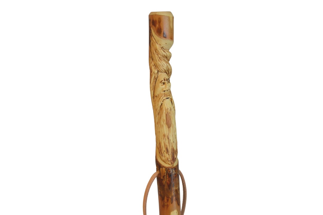 Hand-carved Elm Wood Spirit Walking Stick - 60" Hiking Staff - Etsy