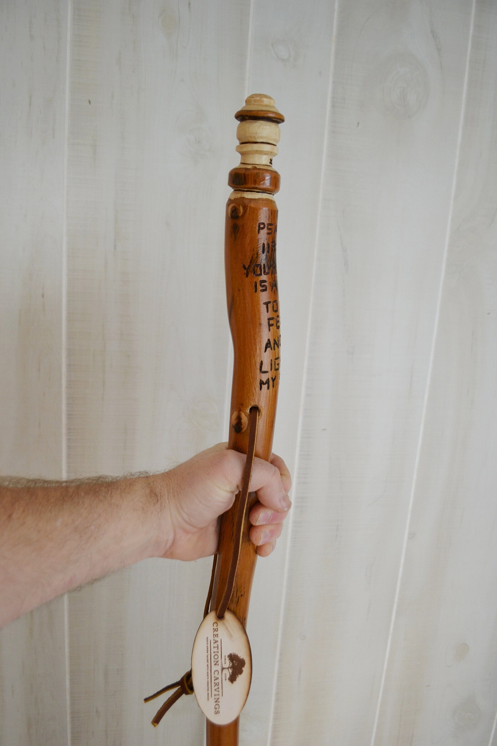 Walking Stick Bible Verse Lantern Carving Psalm | Etsy