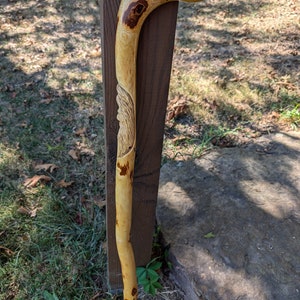 Yellow Root Cane With Wood Spirit Carving, Made in the USA - Etsy