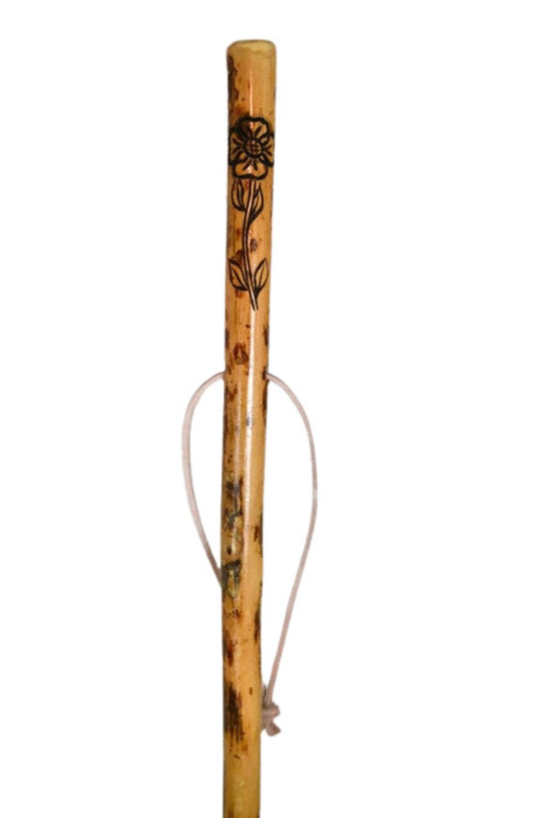 Flower and Vine Carving on Walking Stick Staff Hand Carved - Etsy