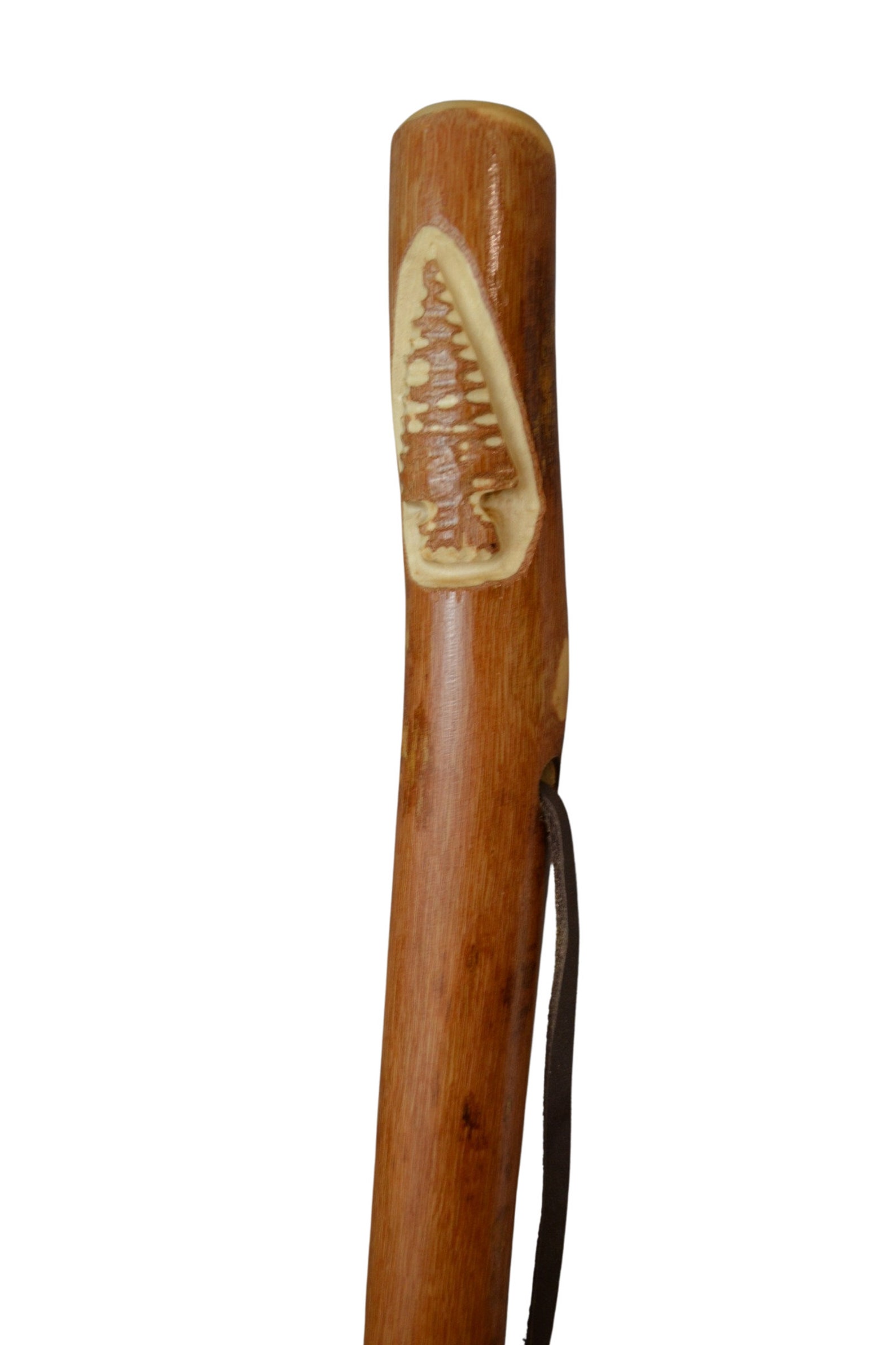 Handcrafted Hardwood Walking Staff With Arrowhead Carving - Durable ...
